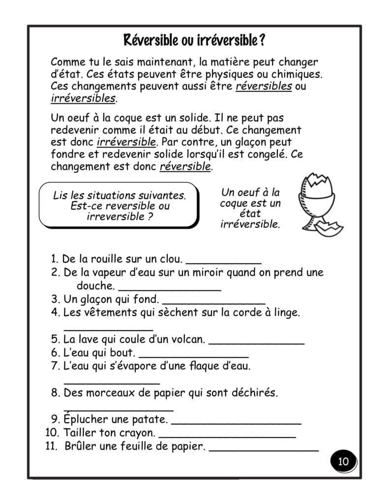 5e année - Les changements de la matière - "HYBRIDE" — Fiches ...