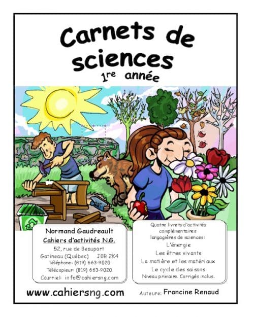 Carnets de sciences (1re année) - PDF — Fiches reproductibles pour ...