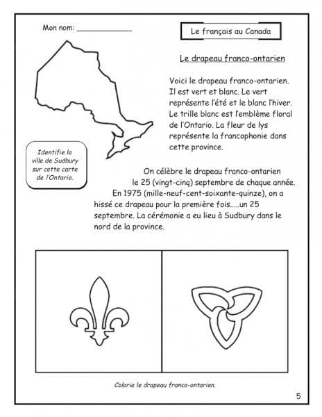 Le drapeau franco-ontarien — Fiches reproductibles pour enseignant(e)s ...