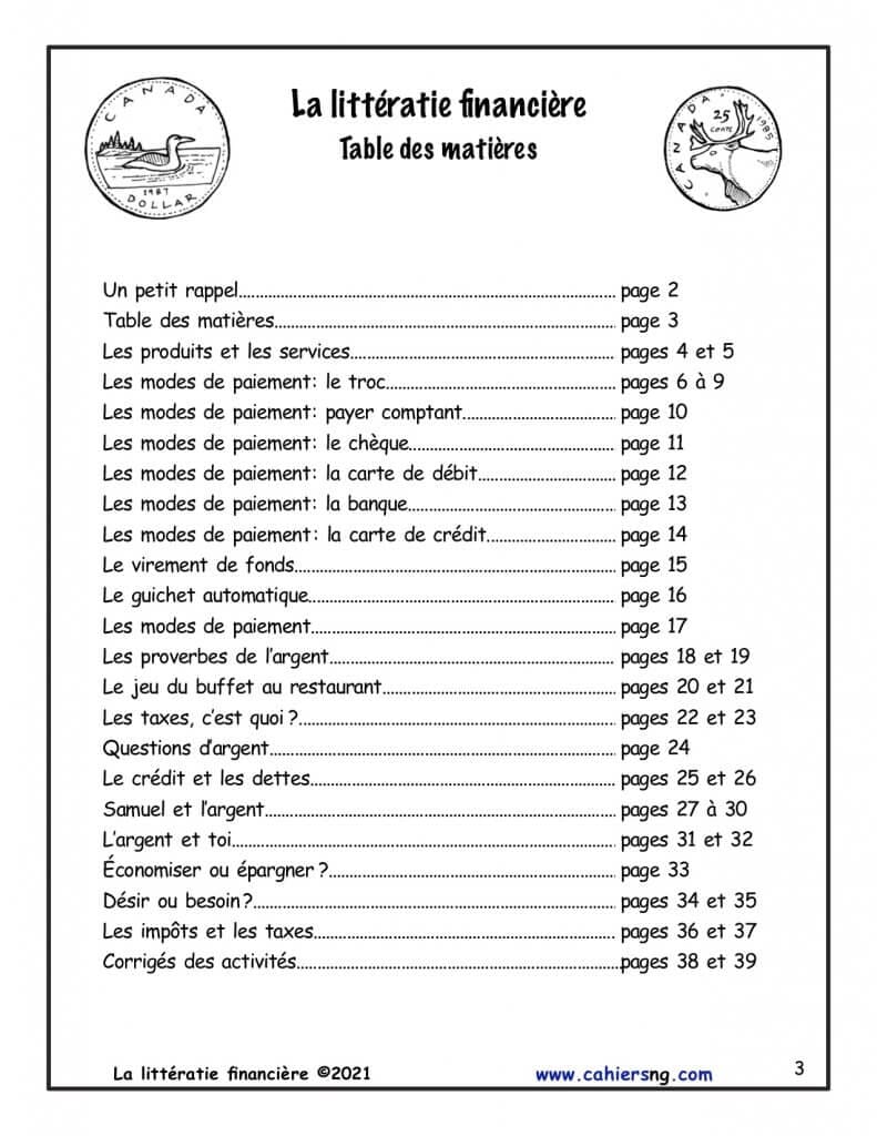 La littératie financière #1 - (4e/5e/6e) — Fiches reproductibles pour ...