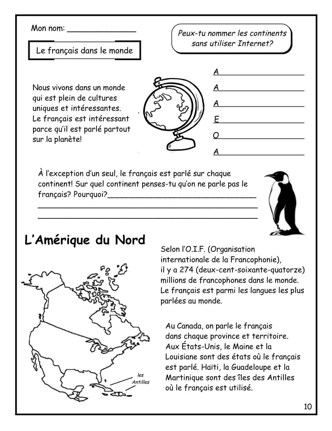 Core French (7e/8e) - La francophonie — Fiches reproductibles pour ...