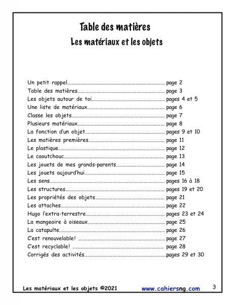 Les matériaux et les objets (1re/2e) - Nouvelle série ! — Fiches ...