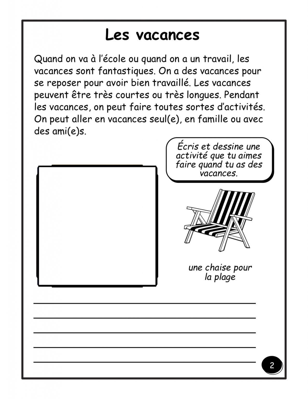 PDF - Les vacances - (3e/4e) - "HYBRIDE" — Fiches reproductibles pour ...