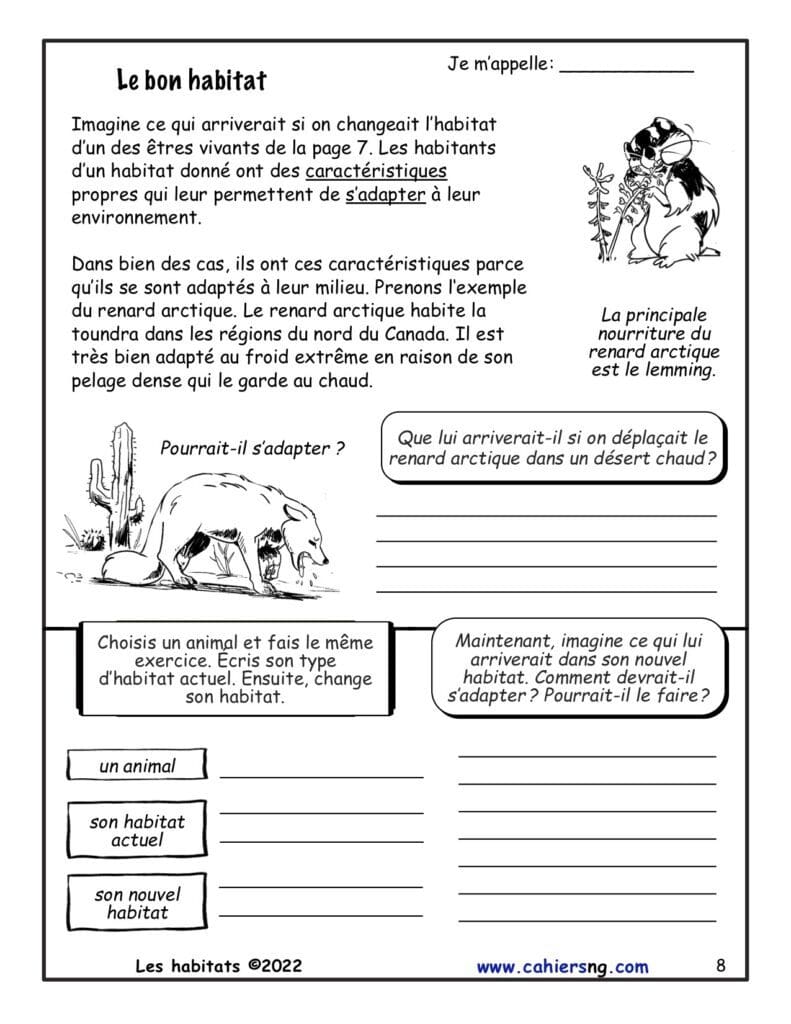 Les habitats (4e) - Nouvelle série ! — Fiches reproductibles pour ...