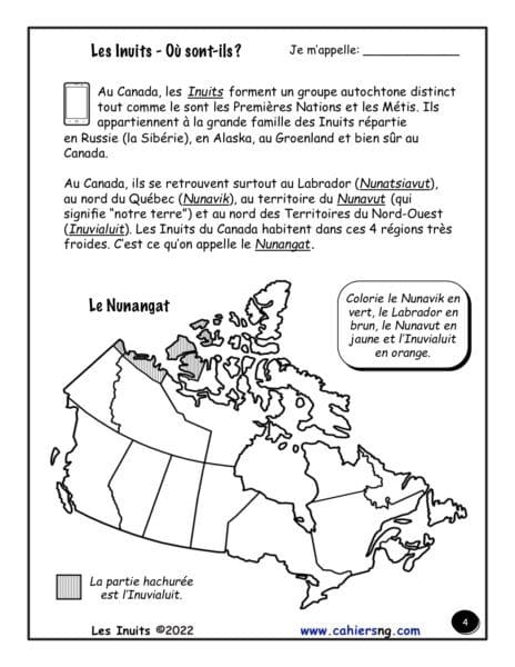 Les Inuits (5e/6e) - PDF — Fiches reproductibles pour enseignant(e)s ...