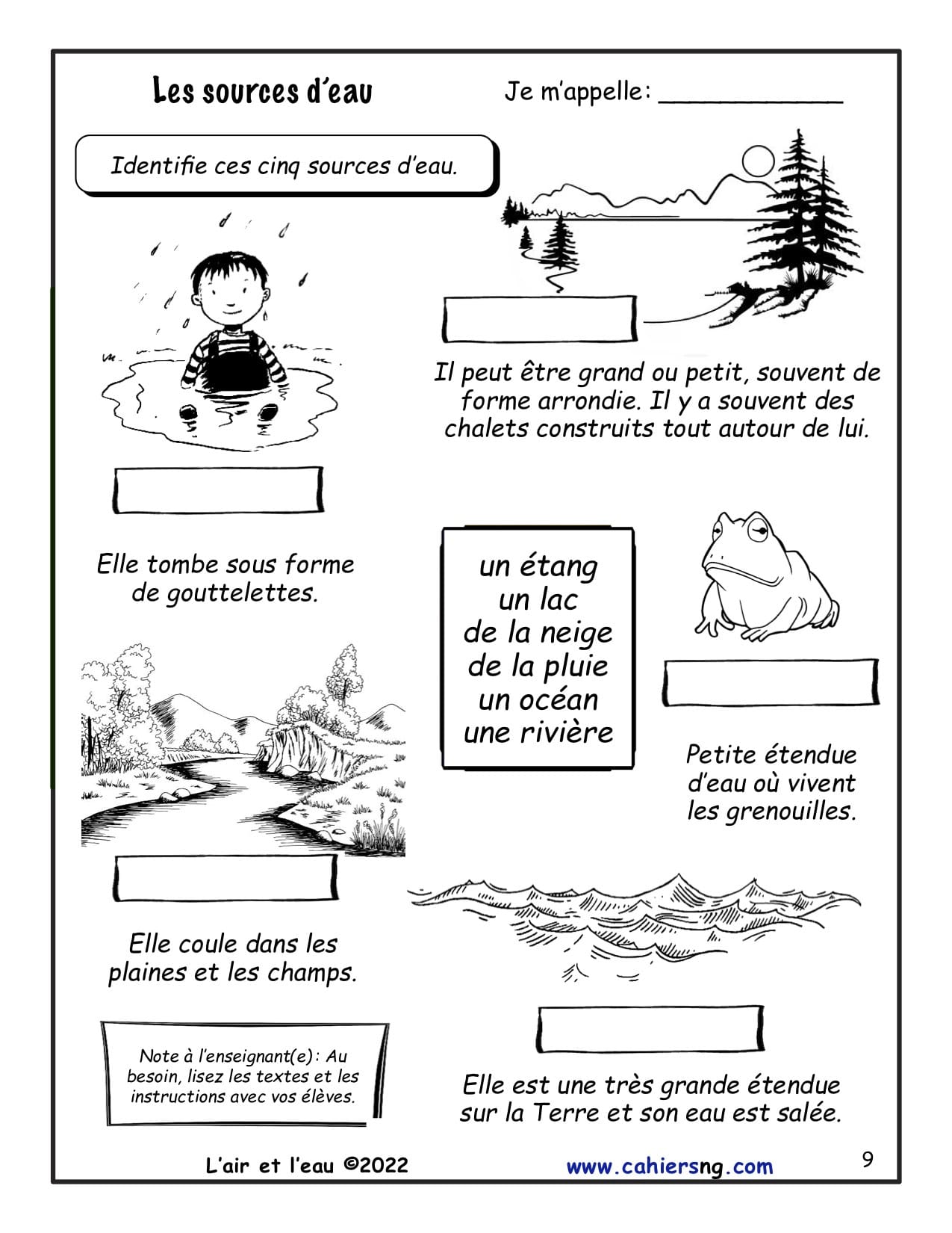 Fiches reproductibles pour enseignant(e)s — Cahiers d'activités N.G.