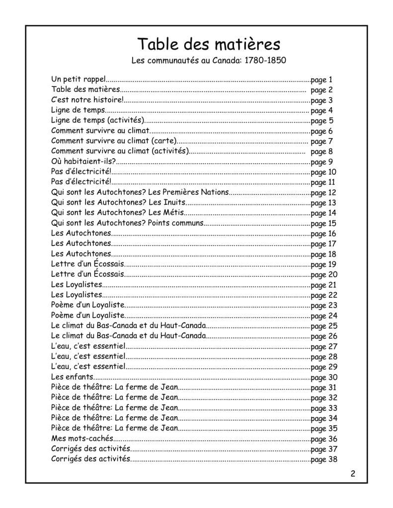 Communautés au Canada - 1780-1850 - (3e/4e) — Fiches reproductibles ...