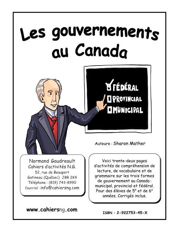 Gouvernements au Canada - (5e/6e) — Fiches reproductibles pour ...