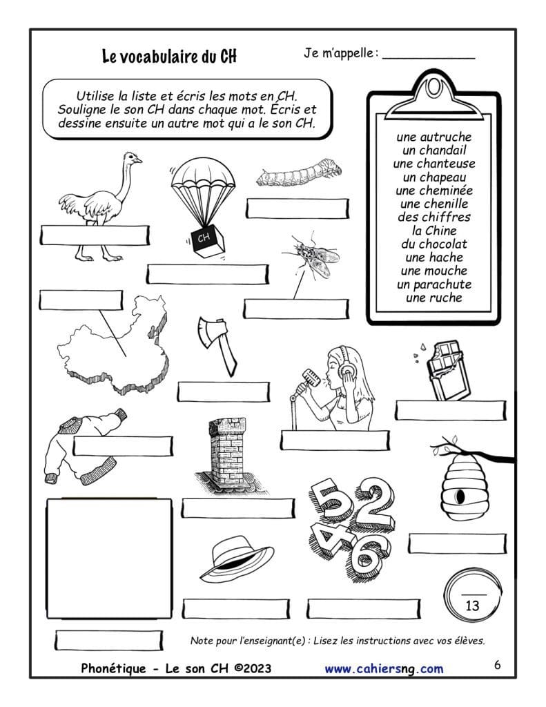Phonétique - Le son CH (2e/3e années) - NOUVEAUTÉ ! — Fiches ...