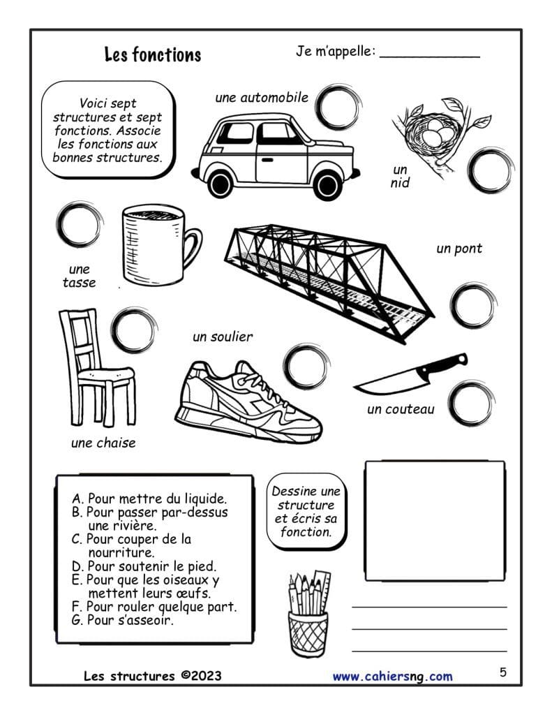 Les structures (3e/4e) - Les fonctions — Fiches reproductibles pour ...