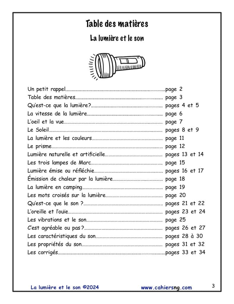 La lumière et le son (4e) - Nouvelle série ! — Fiches reproductibles ...