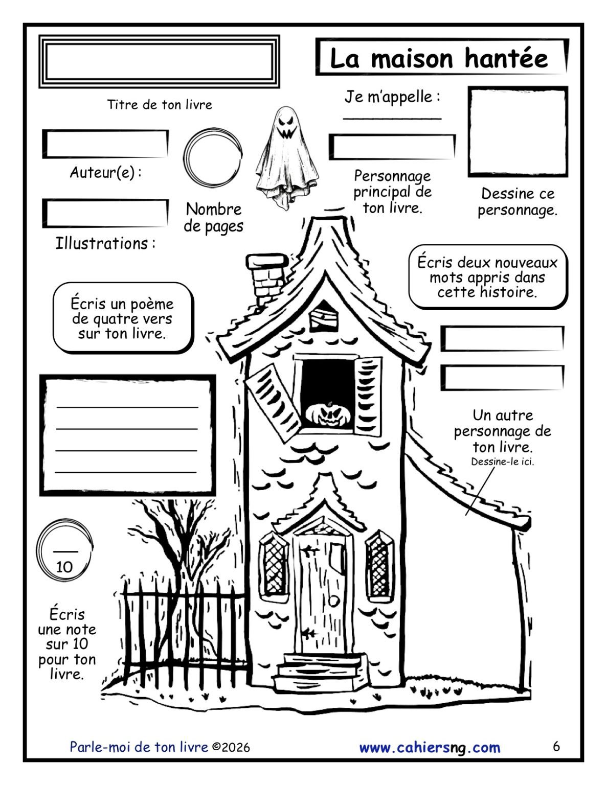 Parle-moi de ton livre ! (2e/3e/4e années) - La maison hantée — Fiches ...