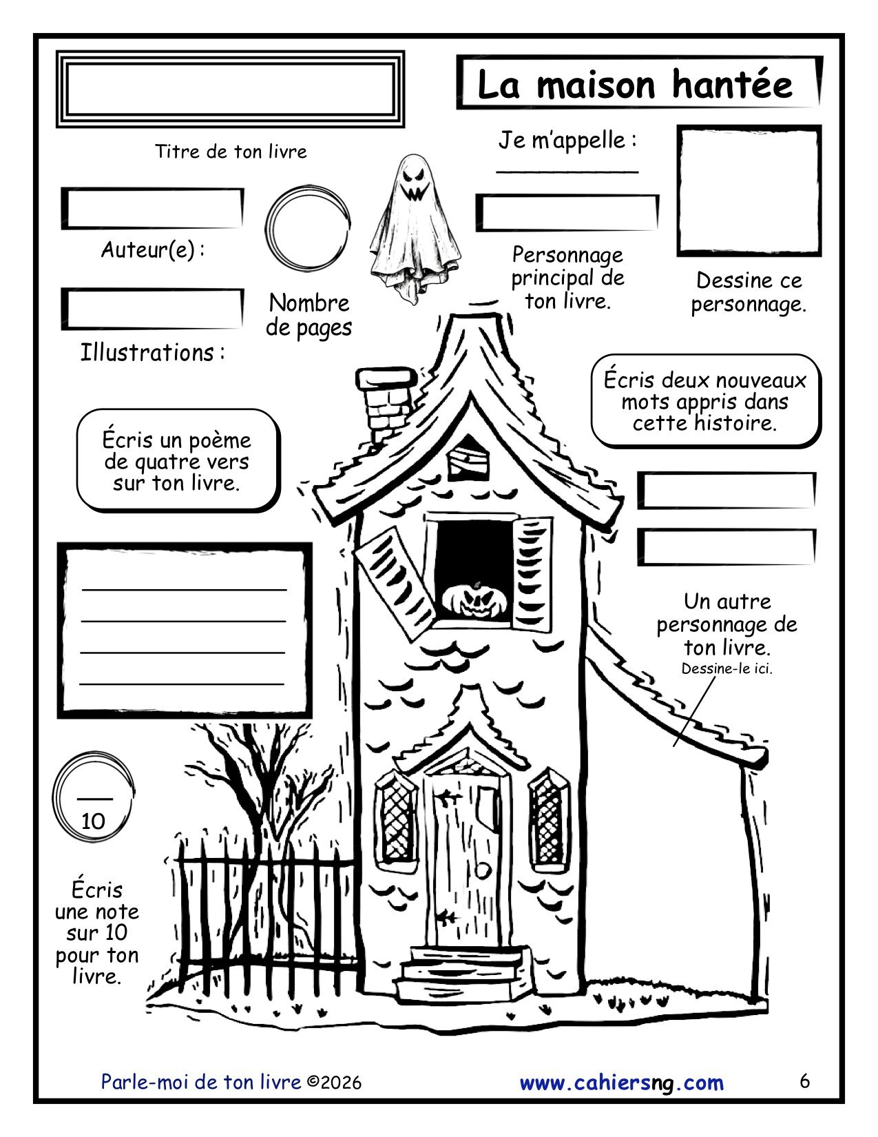Parle-moi de ton livre ! (2e/3e/4e années) - La maison hantée — Fiches ...