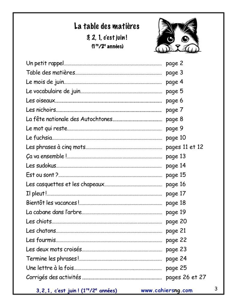 3, 2, 1, c'est juin ! - 1re/2e années - NOUVEAUTÉ ! — Fiches ...