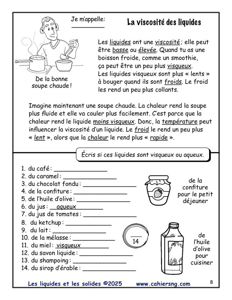 Les liquides et les solides (2e/3e) - Nouvelle série ! La viscosité ...